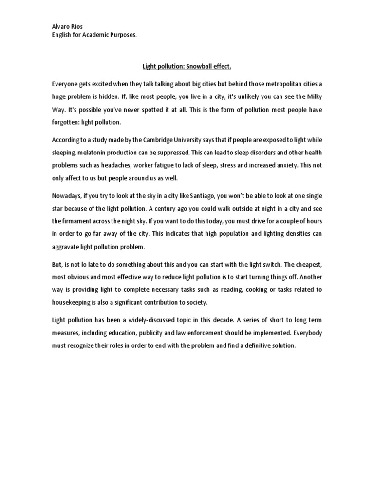 Understanding Light Pollution Effects | PDF