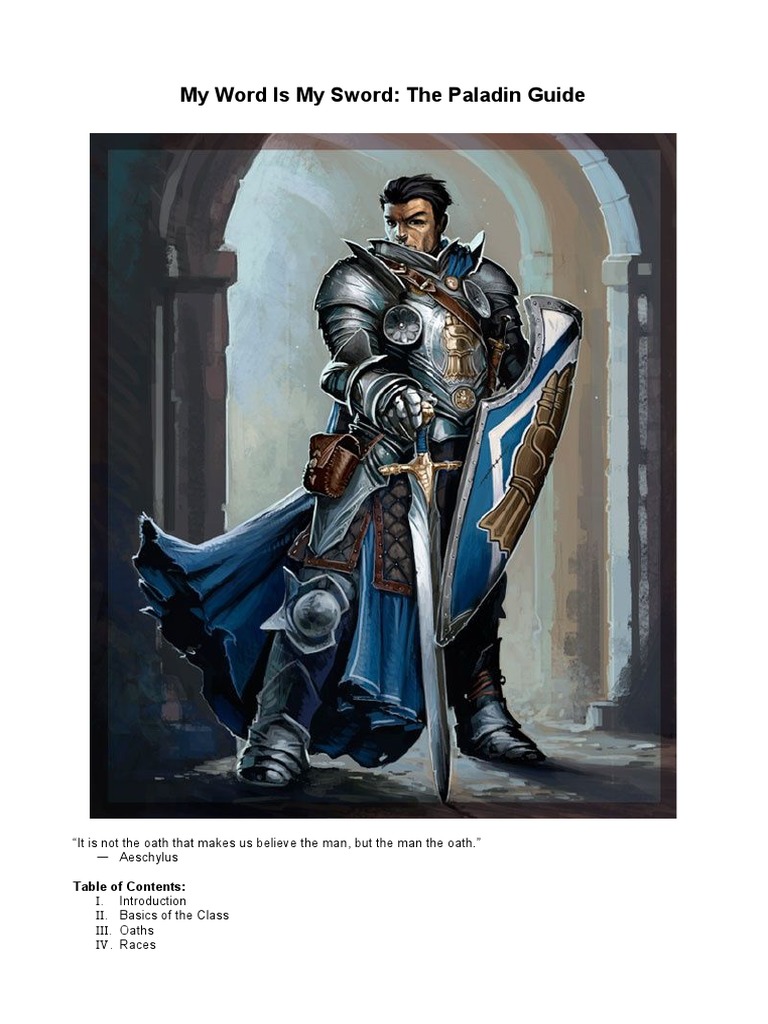 D&D 5e Paladin Guide | PDF | Dungeons & Dragons | D20 System