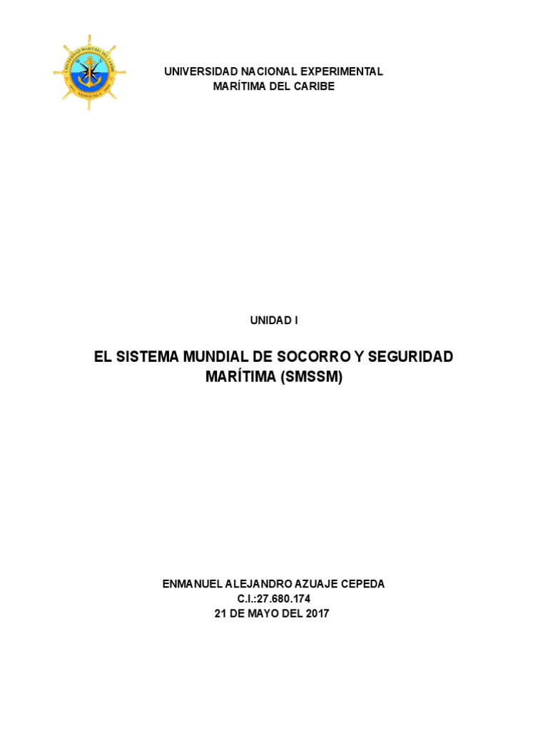 El Sistema Mundial de Socorro y Seguridad Marítima (SMSSM | PDF ...