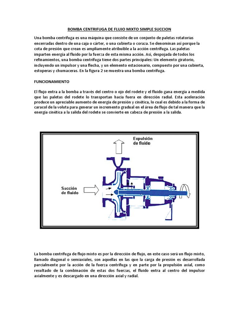 Bomba Centrífuga de Flujo Mixto | PDF | Bomba | Ingeniería mecánica