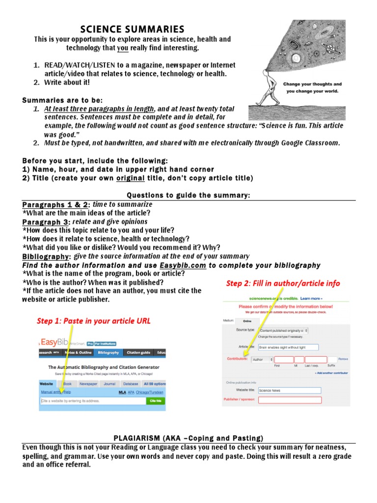 Science Summary Rubric | PDF | Paragraph | Science