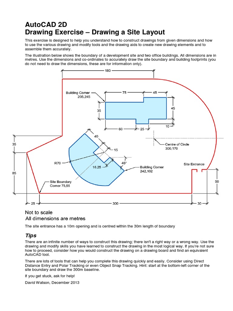 AutoCAD 2D Drawing Exercise | PDF