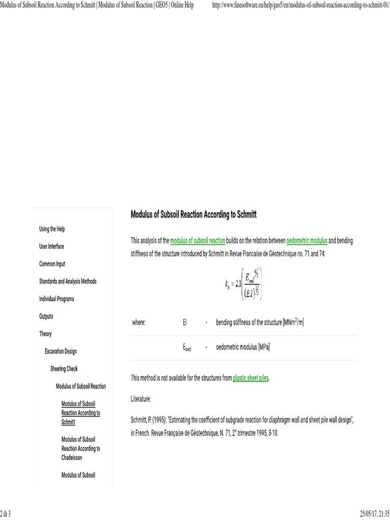 Horizontal Modulus of Subgrade Reaction