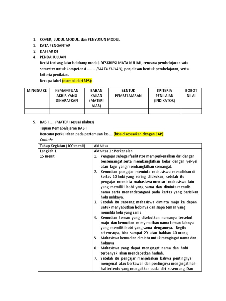 Template Modul | PDF