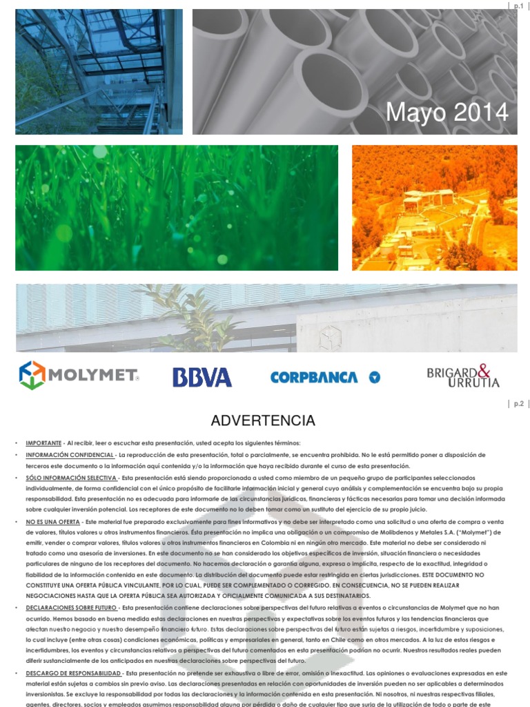 Molymet | PDF | Molibdeno | Minería