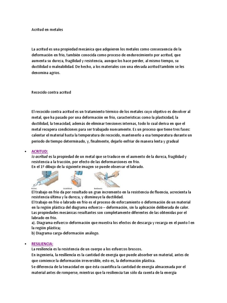 Acritud en Metales | Descargar gratis PDF | Tratamiento a base de calor ...