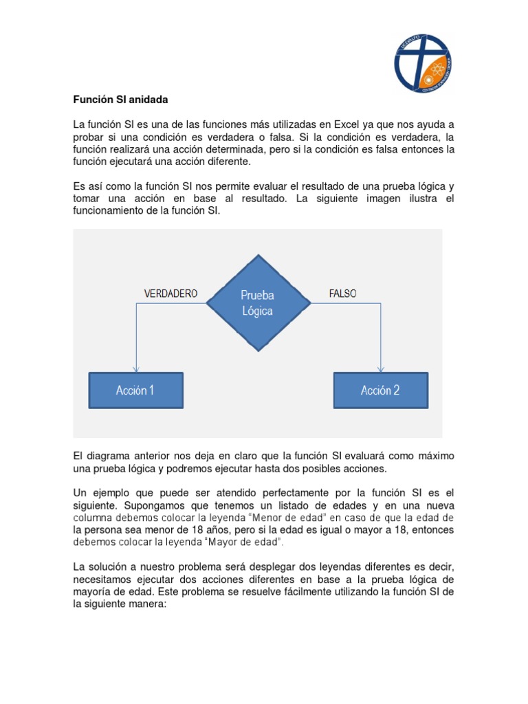 Función SI Anidada | PDF | Microsoft Excel | Vejez