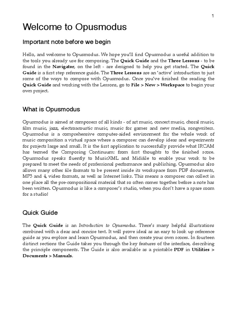 Opusmodus: Composer's Toolkit | PDF | Menu (Computing) | Composers