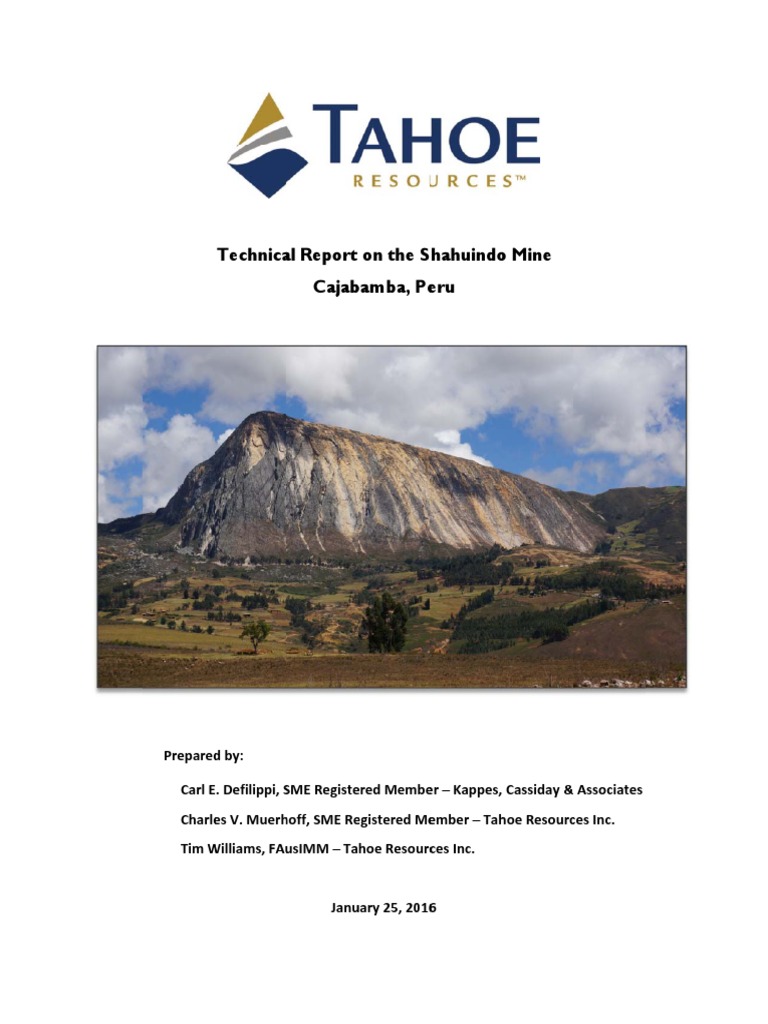 Shahuindo Technical Report 2015 | PDF | Crystalline Solids | Heavy Industry
