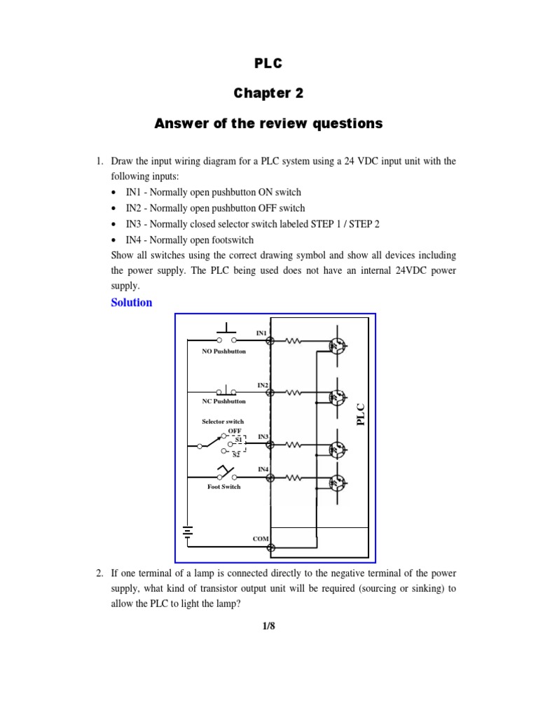 Ch2 + Ch3 Solutions | PDF | Switch | Programmable Logic Controller