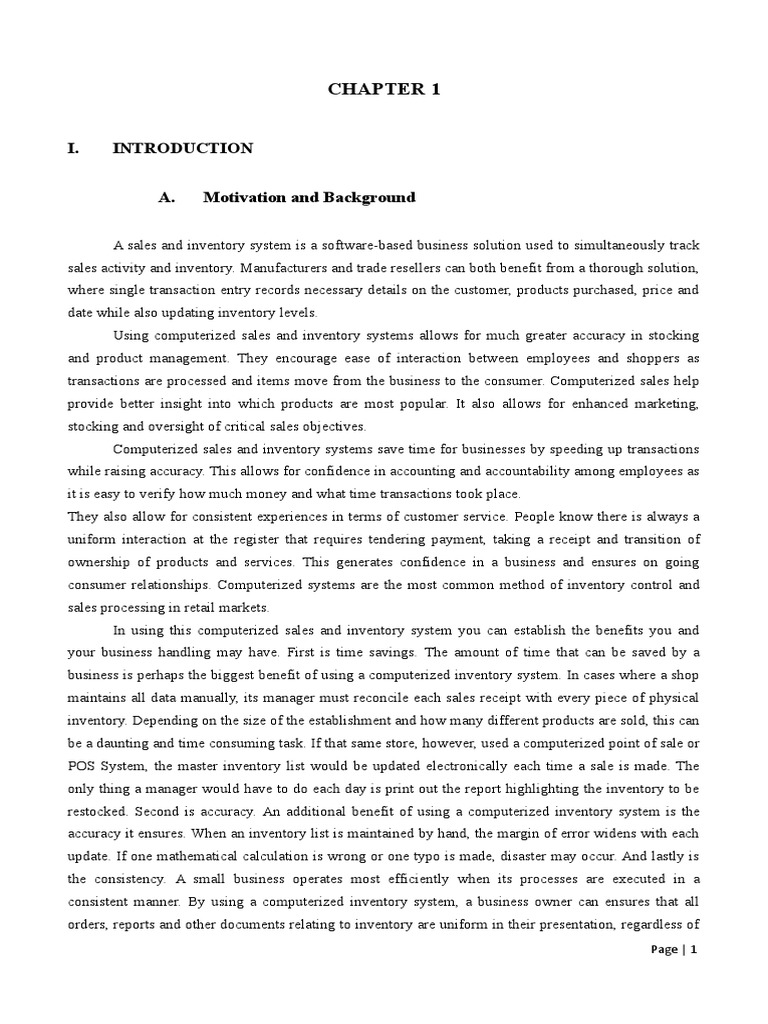 Sales and Inventory System Thesis Document | PDF | Php | Inventory
