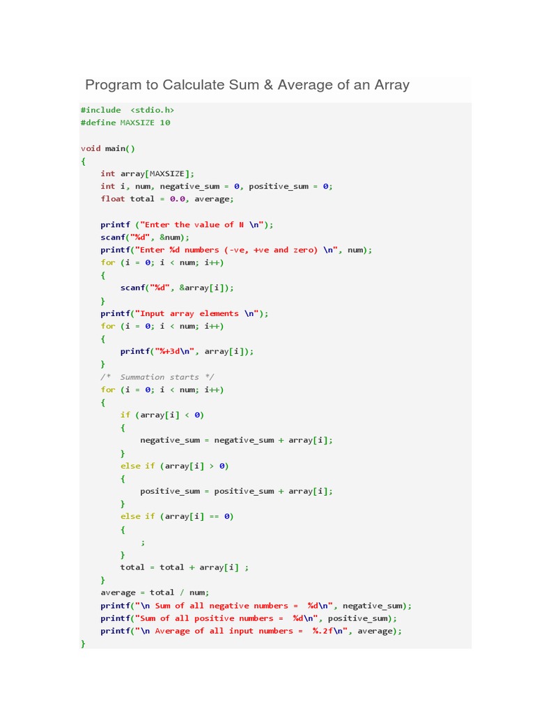 Program To Calculate Sum | PDF | Computer Programming | Computing
