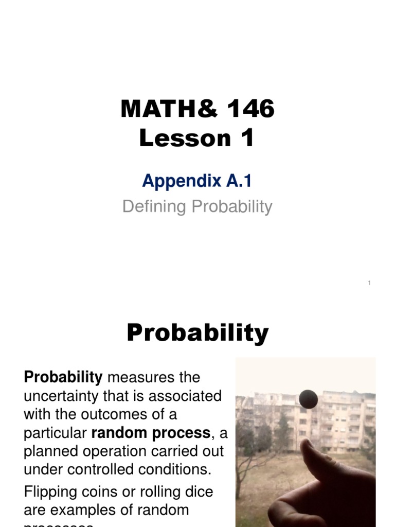 MATH& 146 Lesson 1: Appendix A.1 | PDF | Probability | Probability And ...