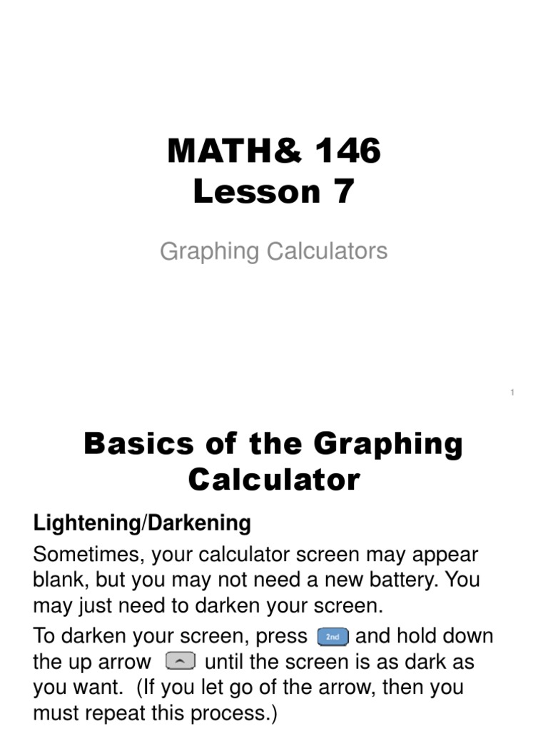 MATH& 146 Lesson 7: Graphing Calculators | PDF | Median | Calculator