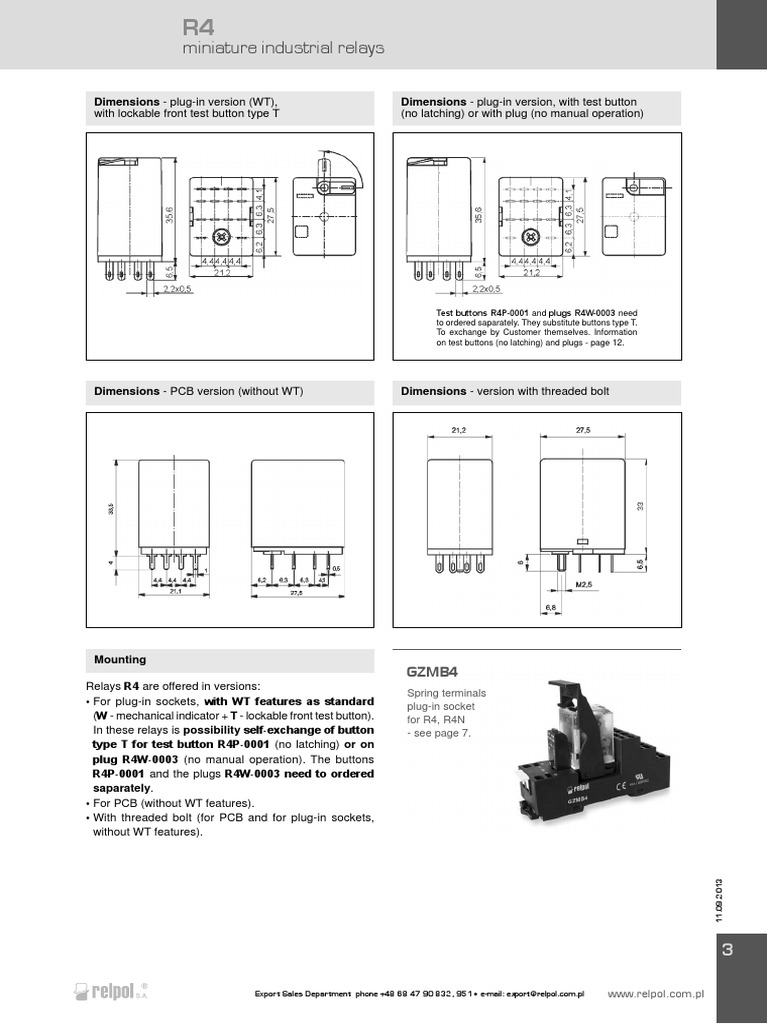 R4 Relay Dimentions | PDF
