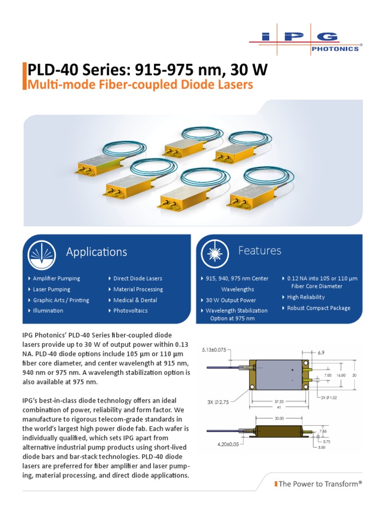 PLD-40 Laser Diode Datasheet | PDF | Laser | Laser Diode
