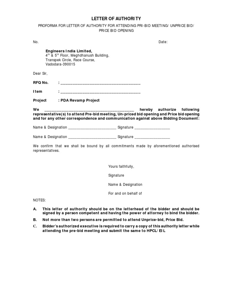 20 Authority Letter | PDF