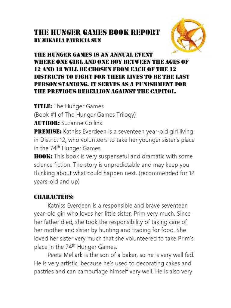The Hunger Games Book Report | Download Free PDF | The Hunger Games ...