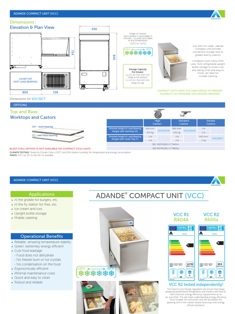 Adande Compact Drawer | PDF | Refrigerator | Building Engineering