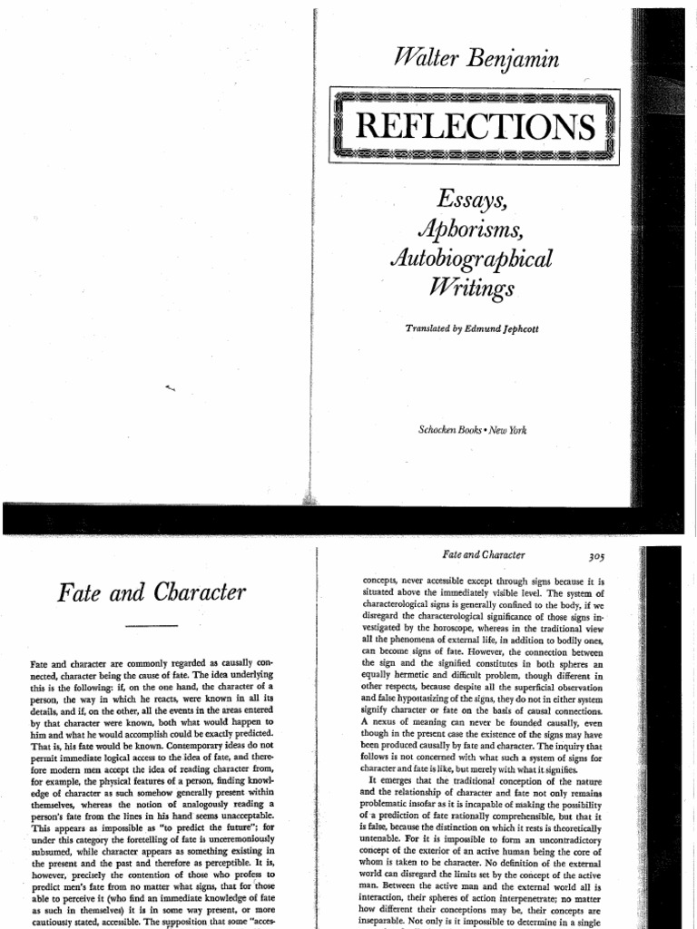 Walter Benjamin-Fate and Character PDF | PDF