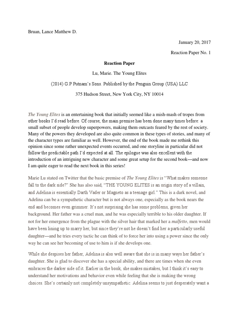 Reaction Paper | PDF | Emotions