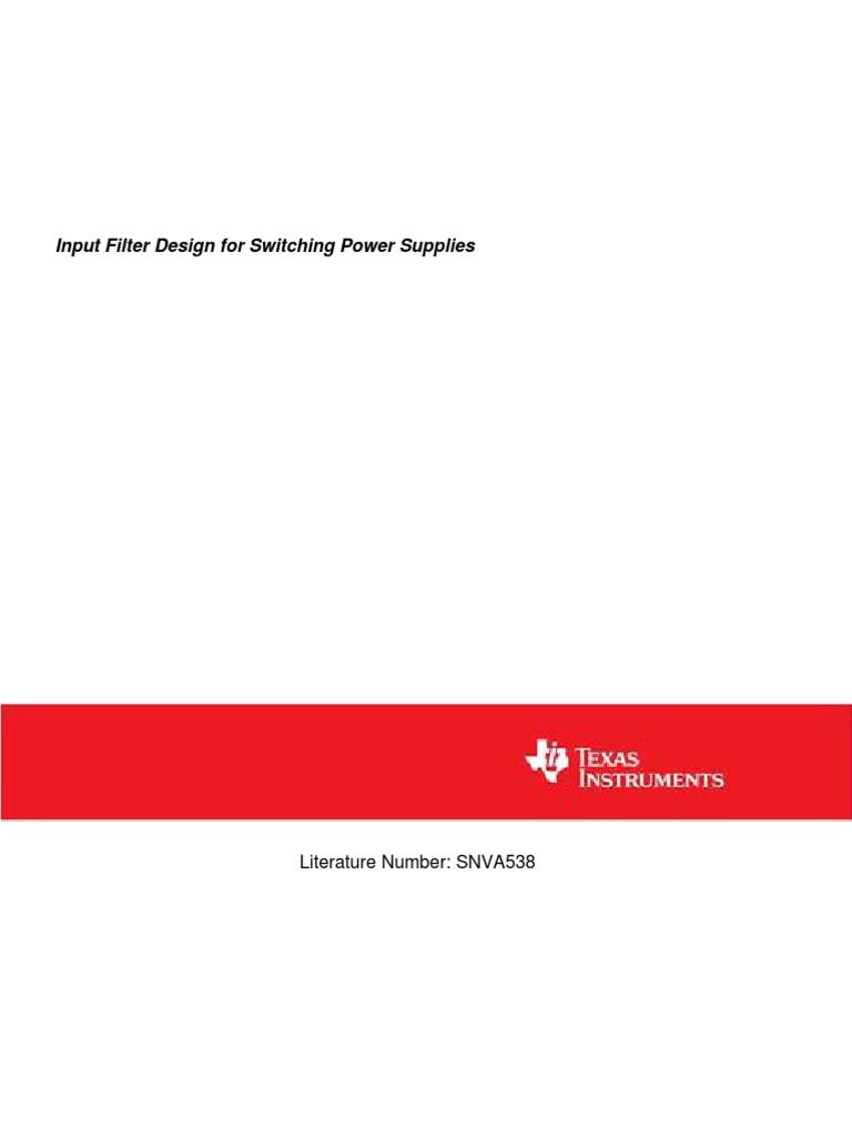 Input Filter Design For SMPS | PDF | Power Supply | Electronic Filter