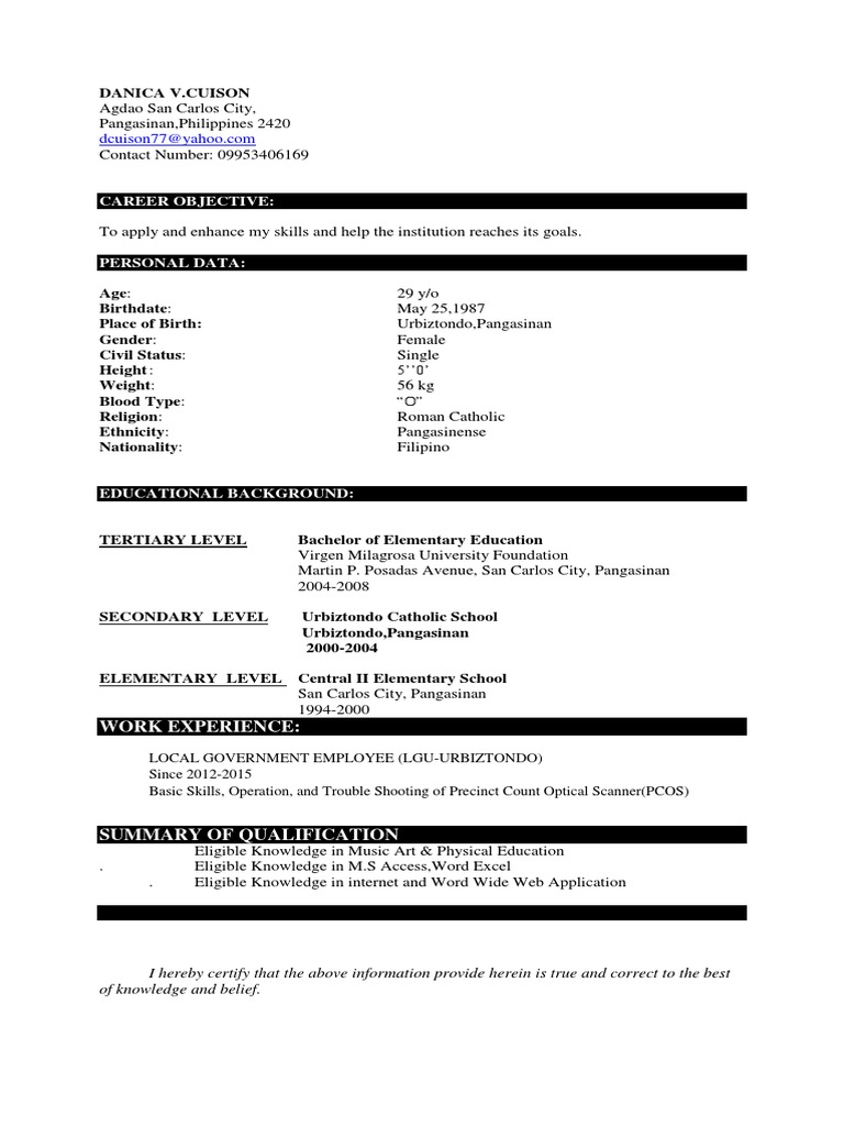 RESUME-BEA Final | PDF