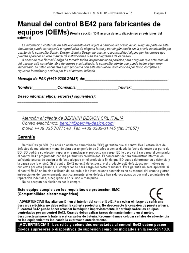 Genset Controler BE42 - Bernini PDF | PDF | Diodo emisor de luz | Fax