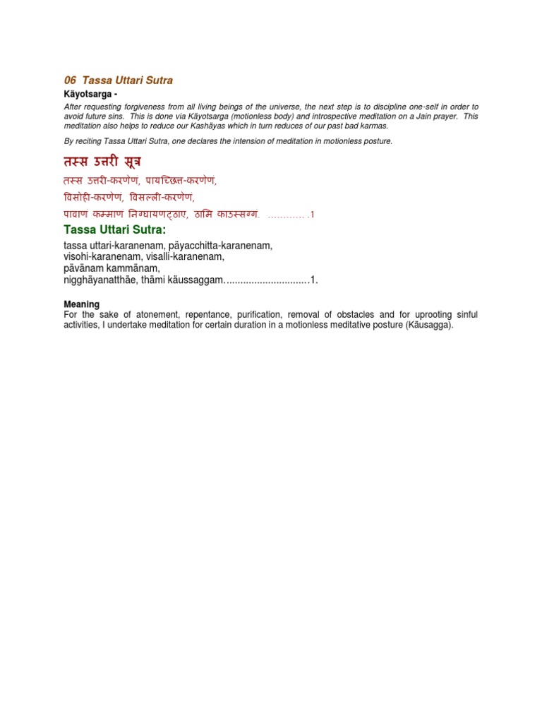 06 Tassa Uttari Sutra 289006 | PDF