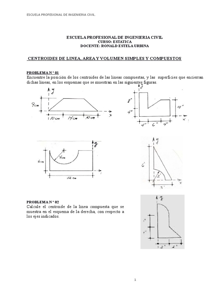 Centroides - Estatica | PDF | Centro de masa | Ciencias fisicas