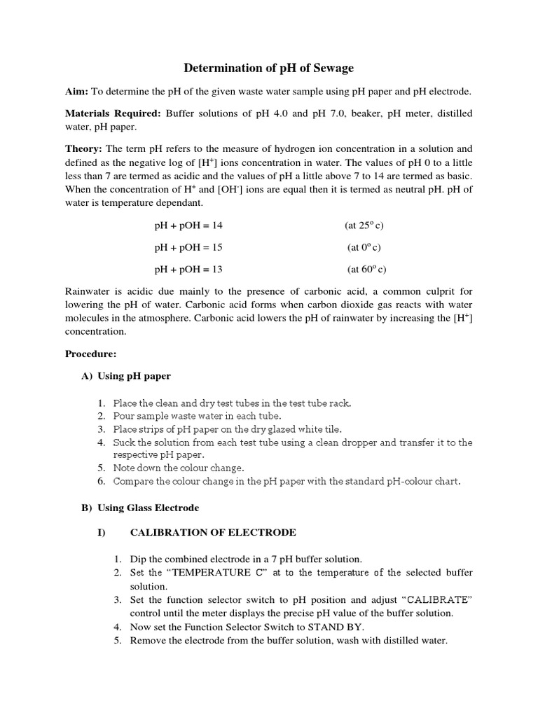 Determination of PH | PDF | Ph | Physical Chemistry