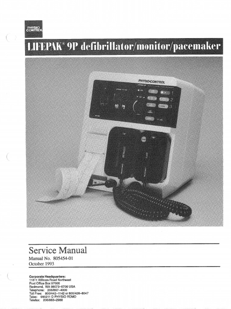 Manual de Servicio Desfibrilador Physio Control Lifepak 9 | PDF