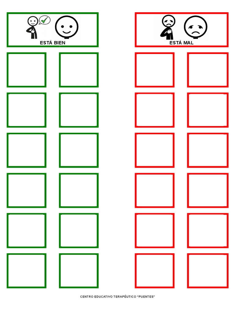 Pictogramas para Trabajar Lo Que Esta Bien y Mal Con Niños | PDF