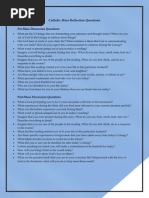 Catholic Mass Reflection Questions (White) | PDF