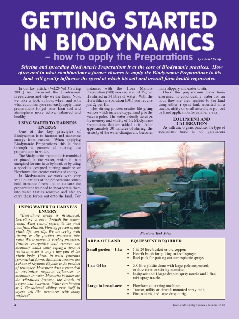 Biodynamic Prep Application Guide | PDF | Organic Farming | Manure