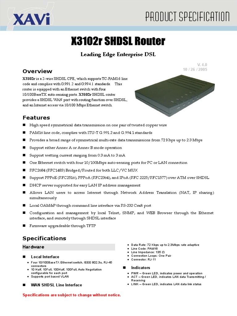 Xavi Modem | PDF | Network Switch | Asynchronous Transfer Mode