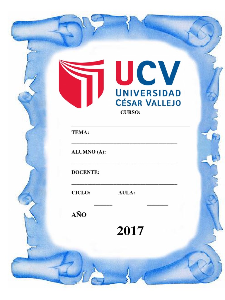 Carátula UCV para Rellenar 2017 | PDF