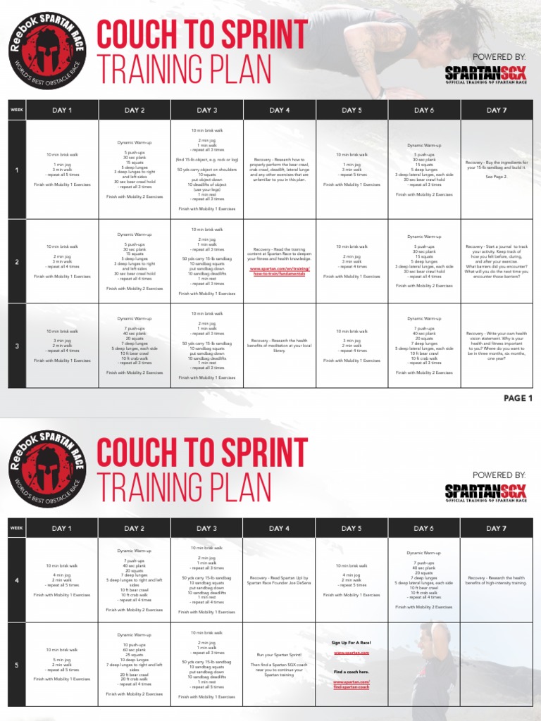 Spartan-Race-Couch-to-Sprint_Plan.pdf | Anatomical Terms Of Motion ...
