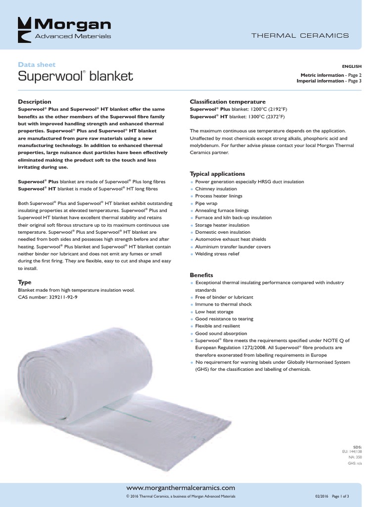 SW Blanket Data Sheet English 1 | PDF | Thermal Insulation | Industries