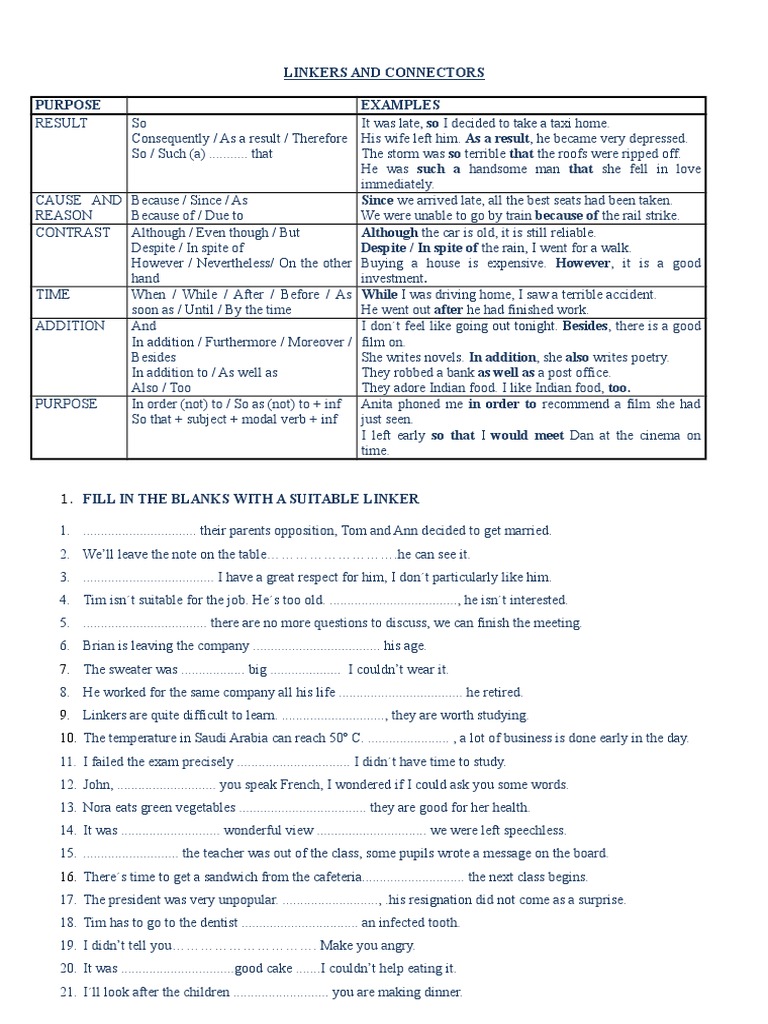S18worksheetonconnectors | PDF | Language Arts & Discipline
