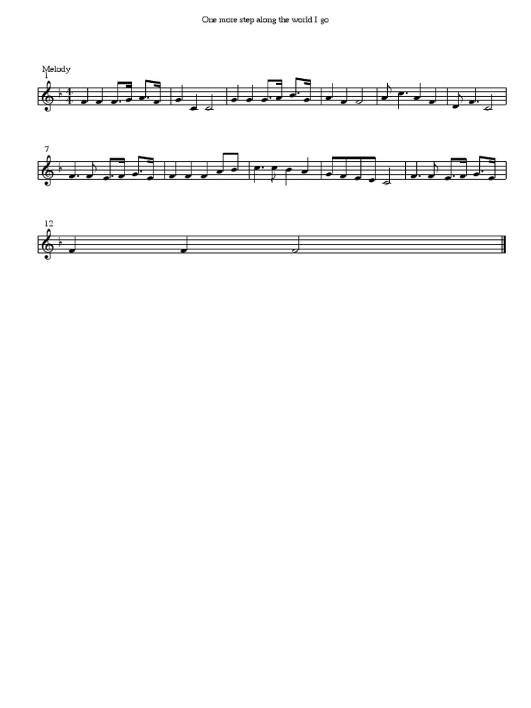 One More Step Melody | PDF | Home & Garden