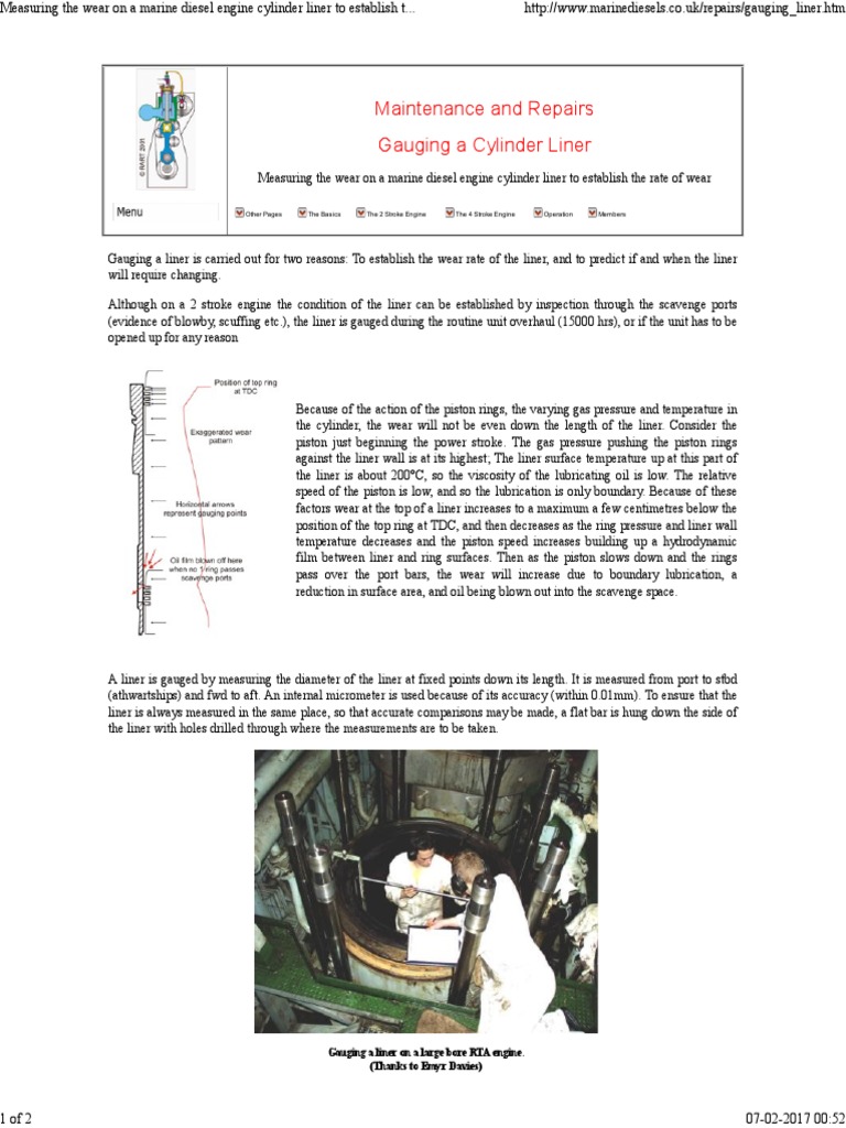 Gauging Liner | PDF | Piston | Diesel Engine