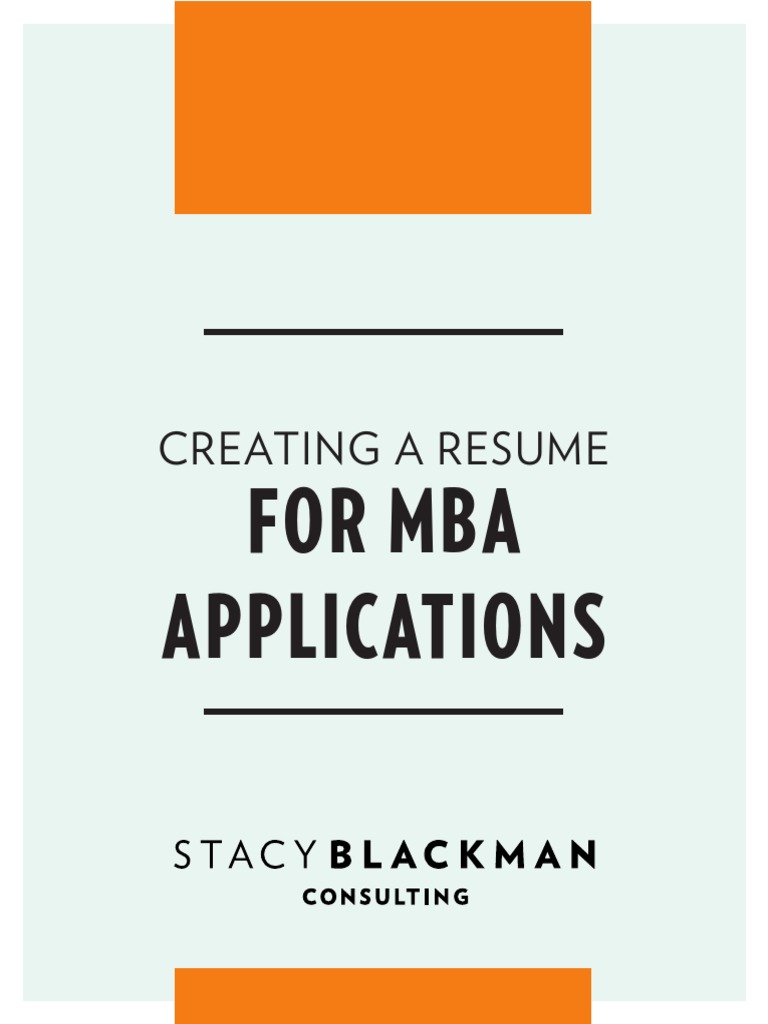 Creating A Resume For Mba Applications | PDF | Résumé | Employment