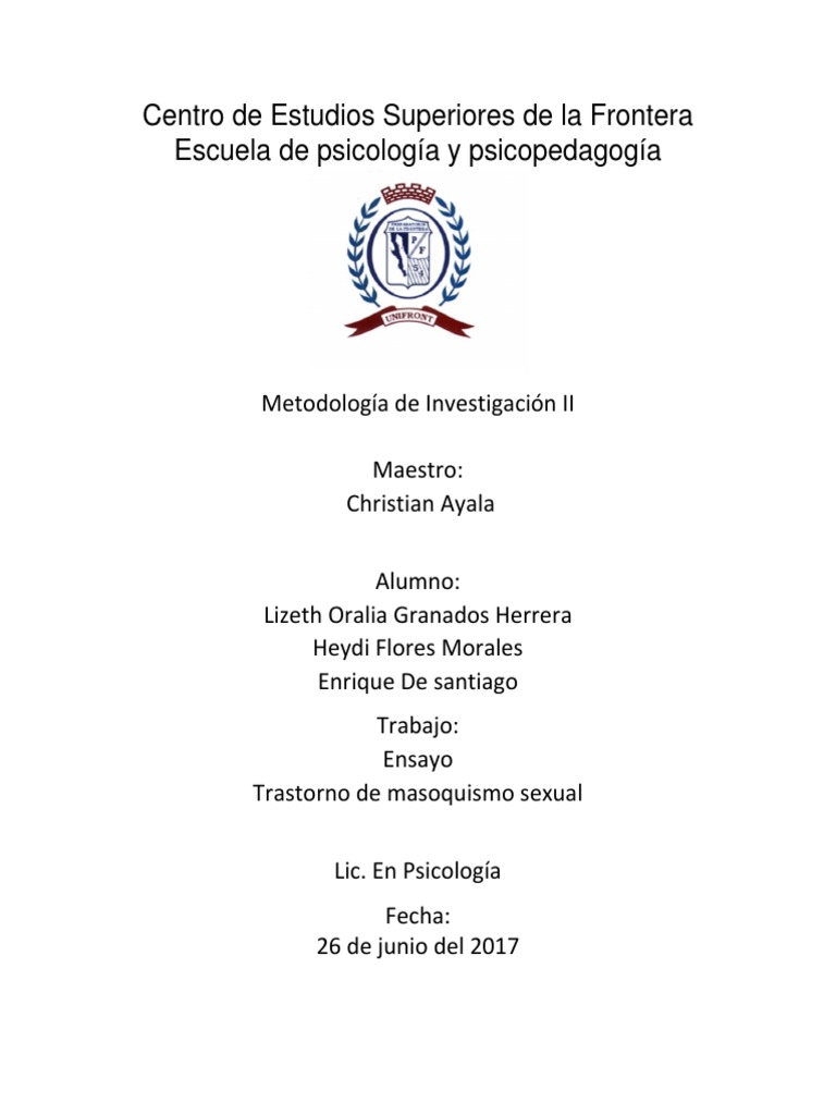 Trastorno de Masoquismo Sexual | PDF | Sadomasoquismo | Manual ...