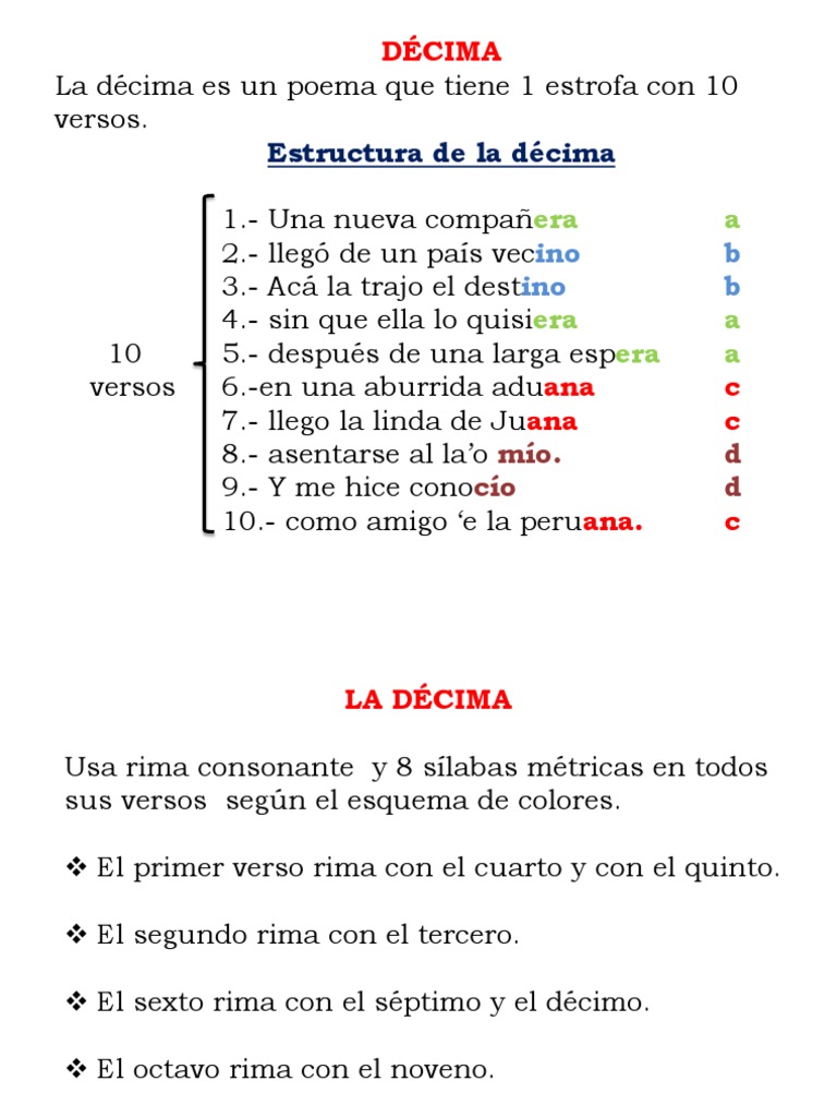 Texto Poetico Decima | PDF