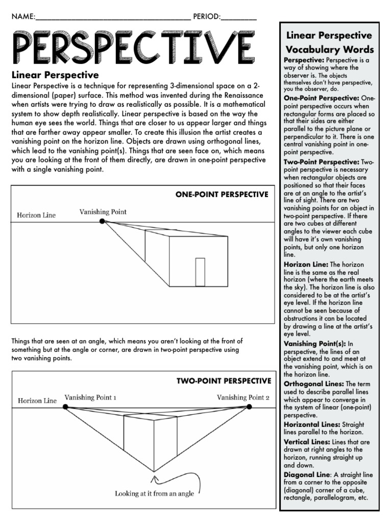 Perspective Worksheets | PDF | Perspective (Graphical) | Classical Geometry
