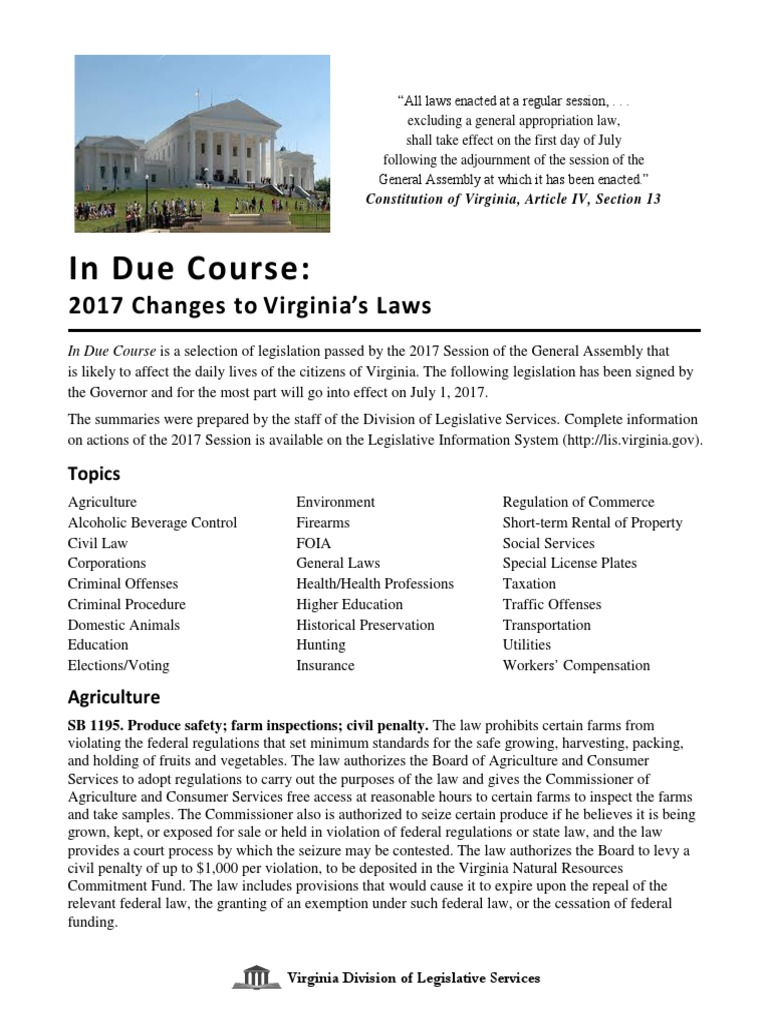 New Virginia Laws Taking Effect July 1, 2017 | PDF | Victimology | Naloxone