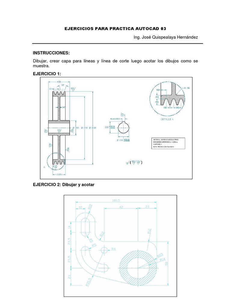 Ejercicios para Practica Autocad 03 | PDF | Informática y tecnología de ...