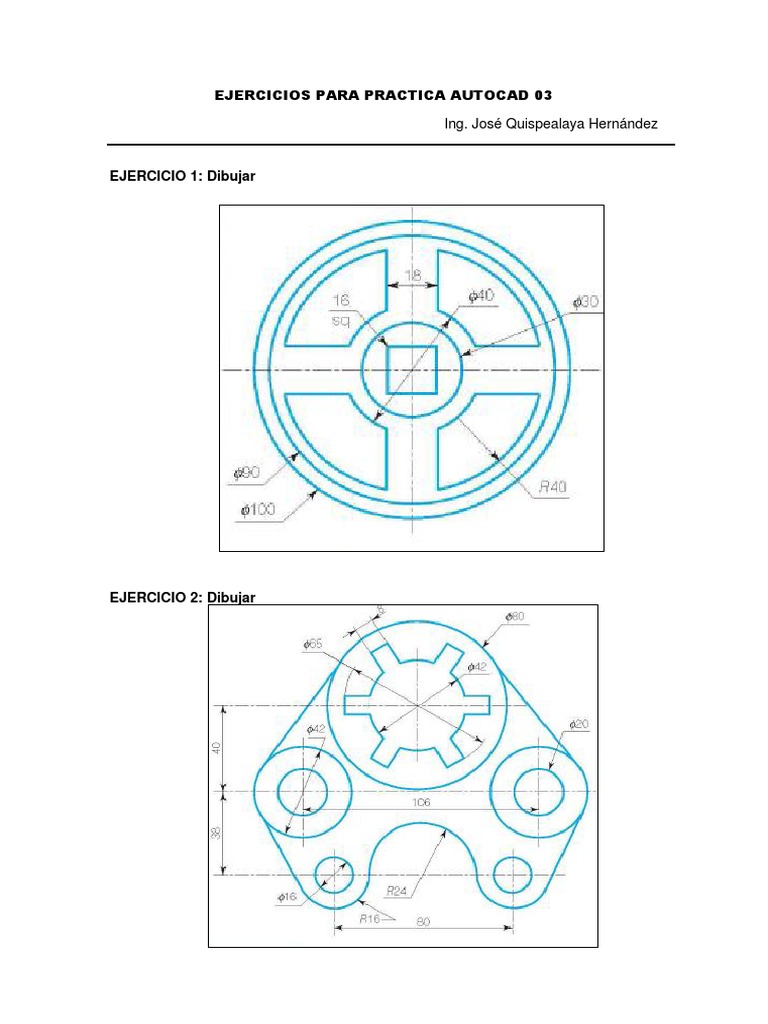 Ejercicios para Practica Autocad 04 | PDF