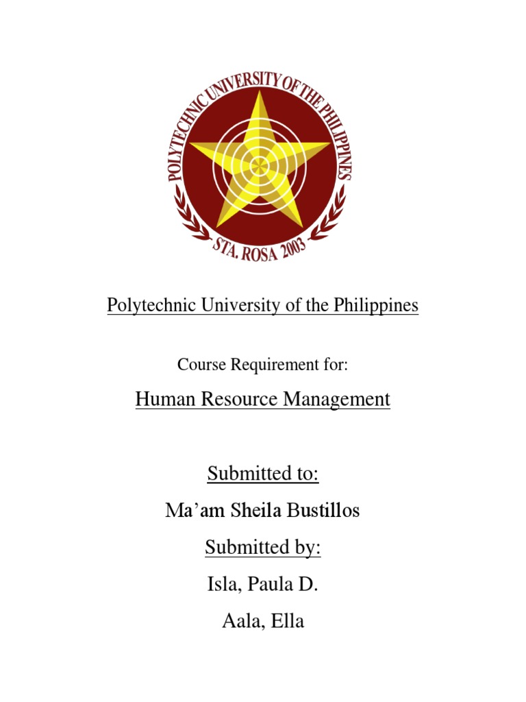 Polytechnic University of The Philippines Cover Page HRM | PDF